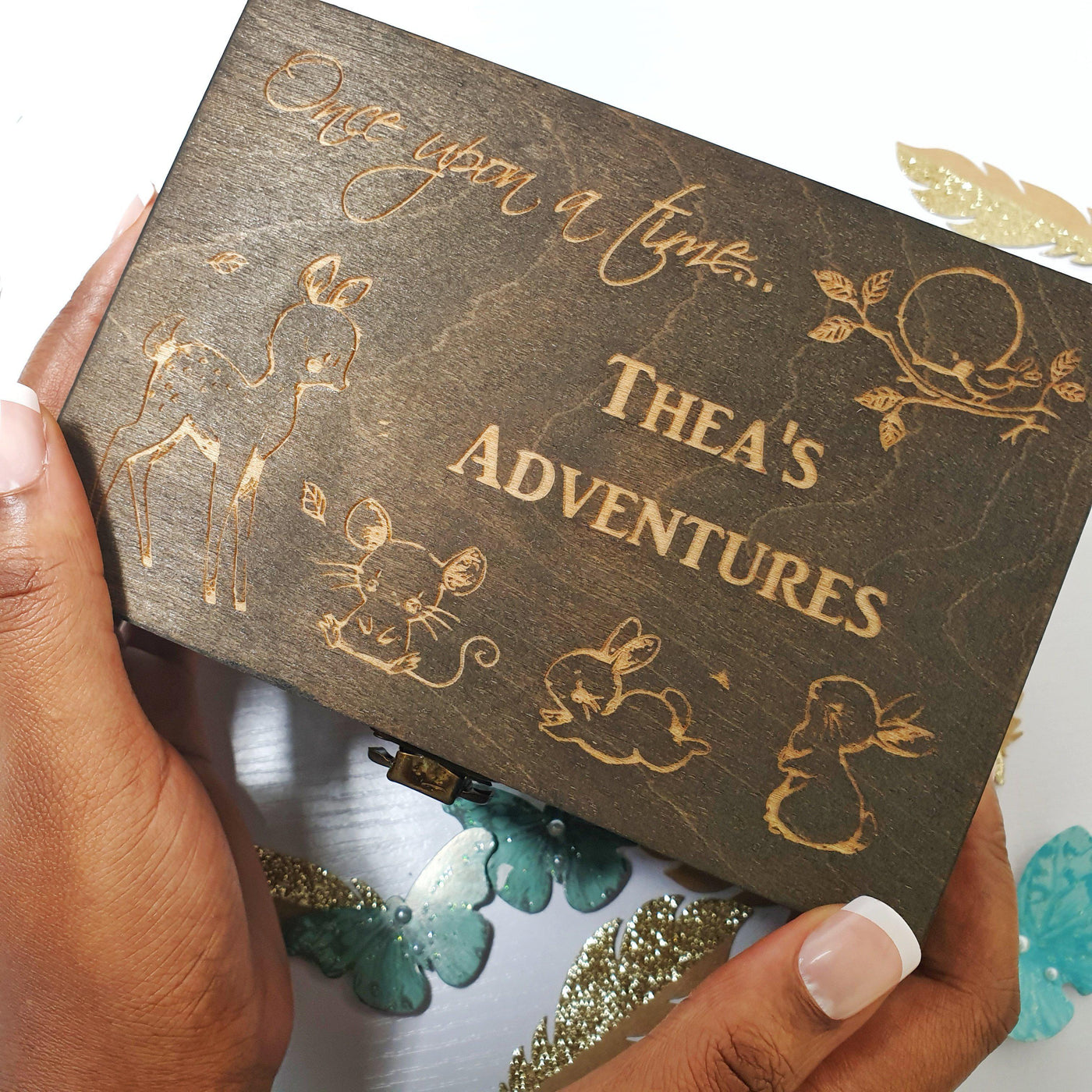 Personalised Woodland Animal Childrens Keepsake Toy Box I Make Memento