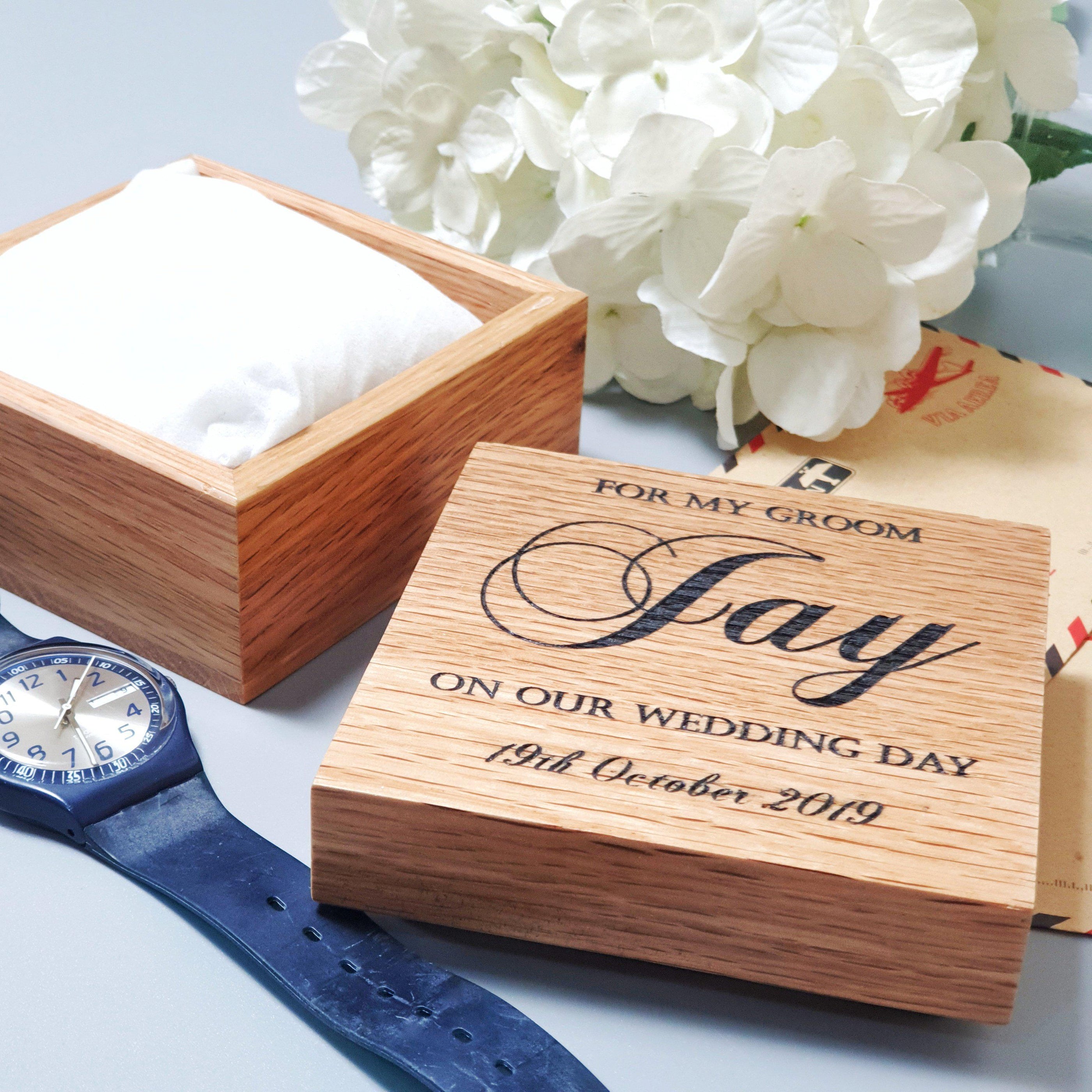 Wedding Watch Box Gift for Groom I Bride to Groom Wedding Day Present ...