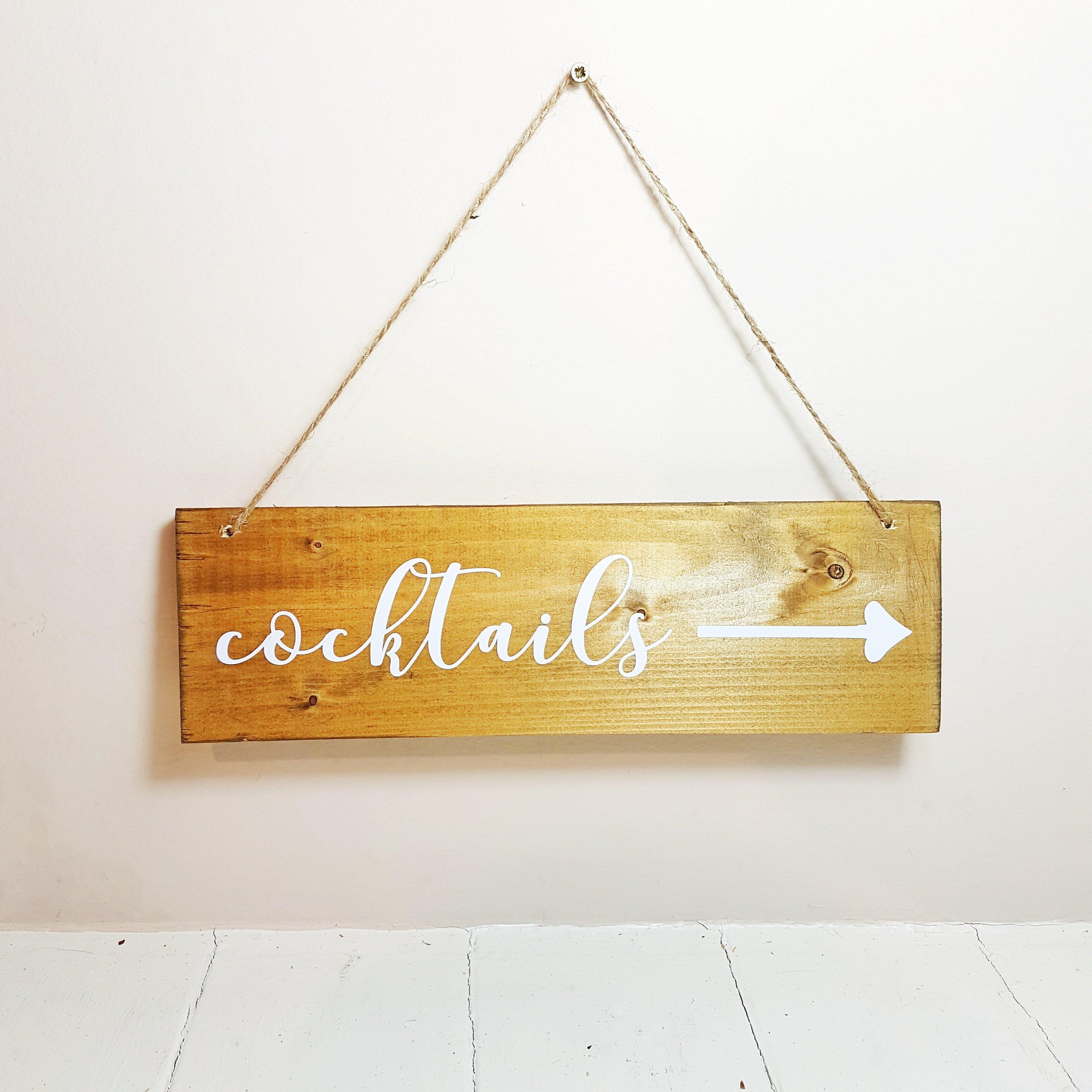 Wooden Cocktail Bar Sign I Make Memento